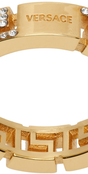 Versace - Gold Greca Crystal Ring