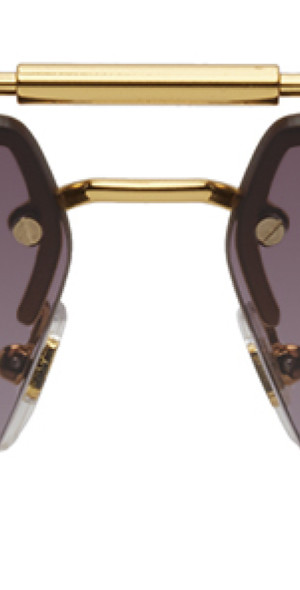 Versace - Gold Medusa Rectangular Sunglasses