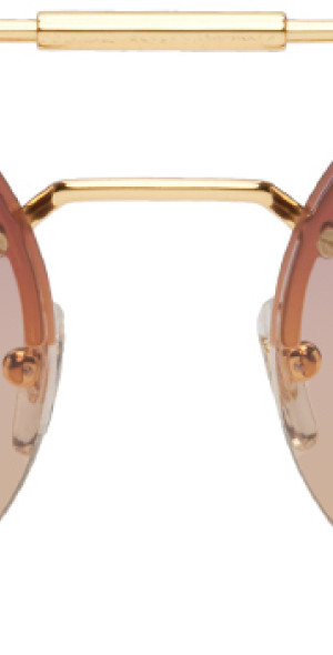 Versace - Gold Rimless Sunglasses