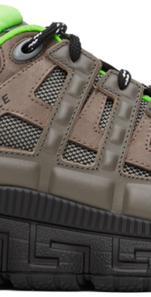 Versace - Taupe & Green Trigreca Sneakers