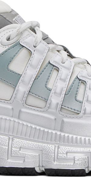 Versace - White & Silver Trigreca Sneakers