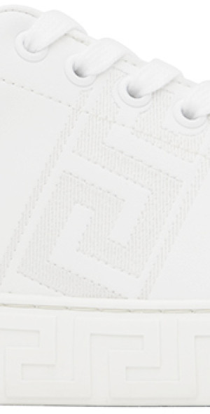 Versace - White Embroidered Greca Sneakers