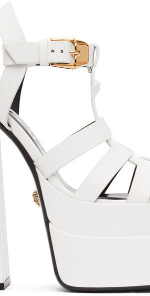 Versace - White 'La Medusa' Platform Mary Jane Heels