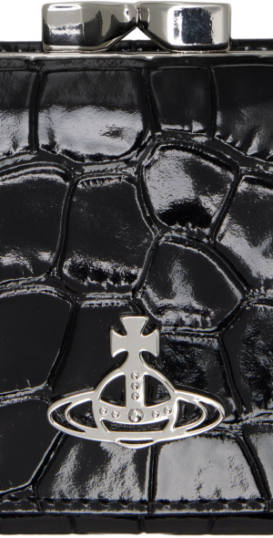 Vivienne Westwood - Black Crocodile Small Frame Wallet