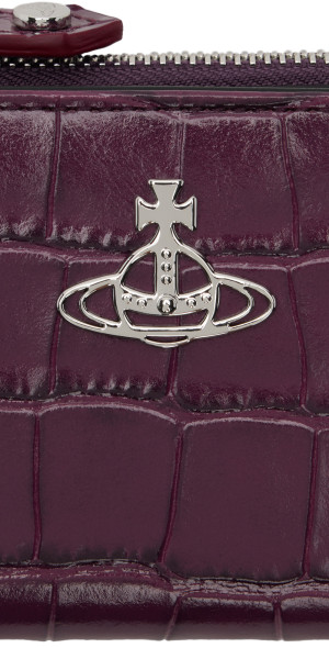 Vivienne Westwood - Purple Crocodile Slim Flap Card Holder