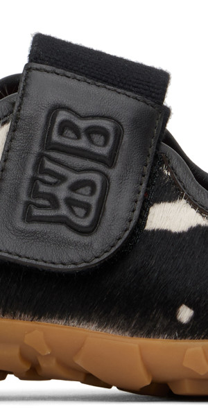 Wales Bonner - Black & Off-White Mary Jane Flat Sneakers