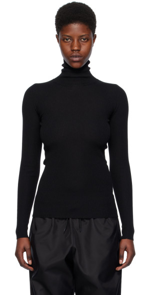 WARDROBE.NYC - Black Ribbed Turtleneck