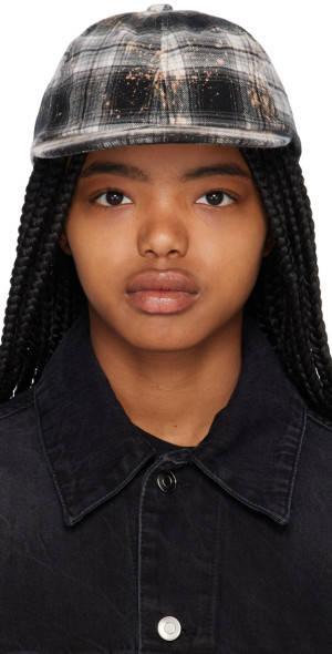 We11done - Black Bleach Check Cap