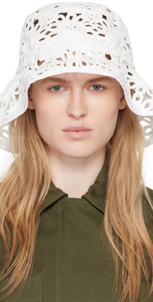 Weekend Max Mara - White Macramé Bucket Hat
