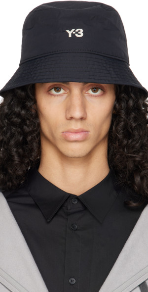 Y-3 - Black Allover Print Bucket Hat