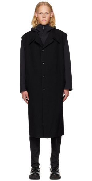 Y's - Black Double Layered Coat