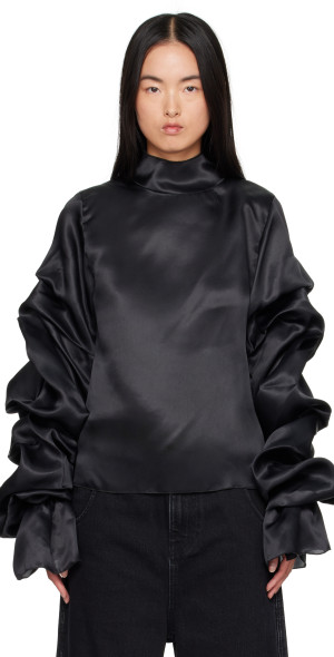 YUME YUME - Black Ruffle Blouse