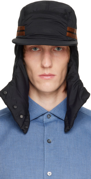 ZEGNA - Black Neck Flap Cap