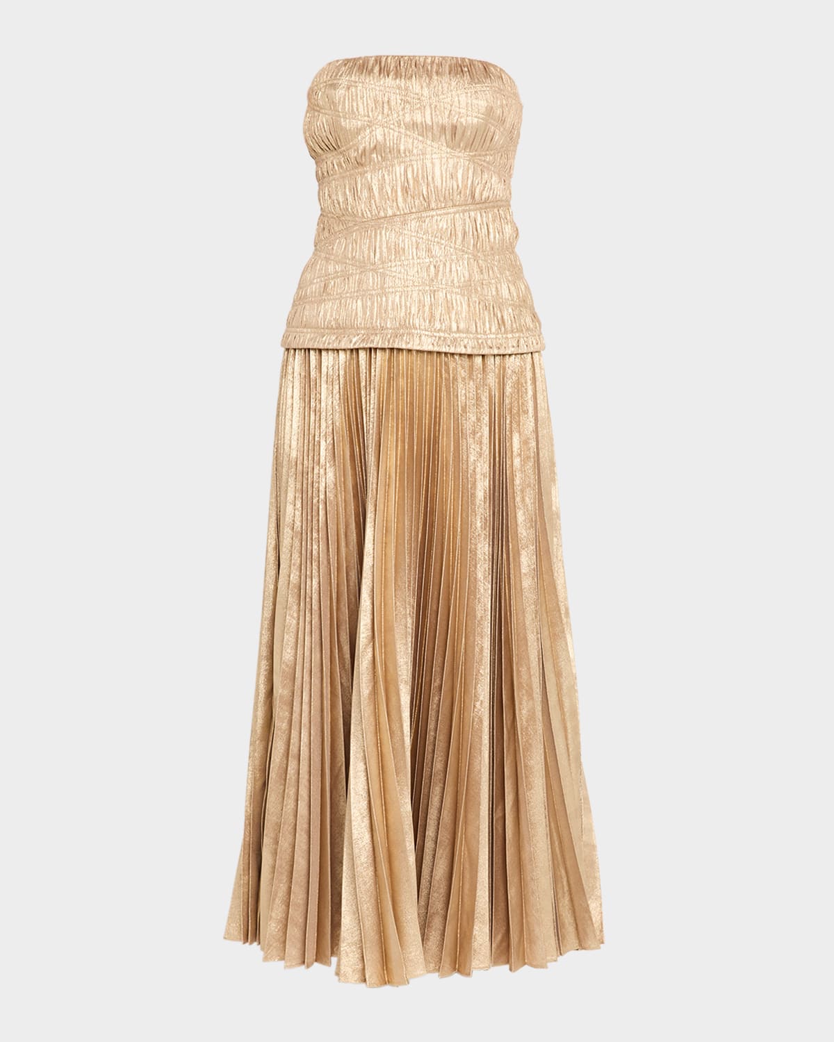 Acler - Rockland Metallic Strapless Midi Dress