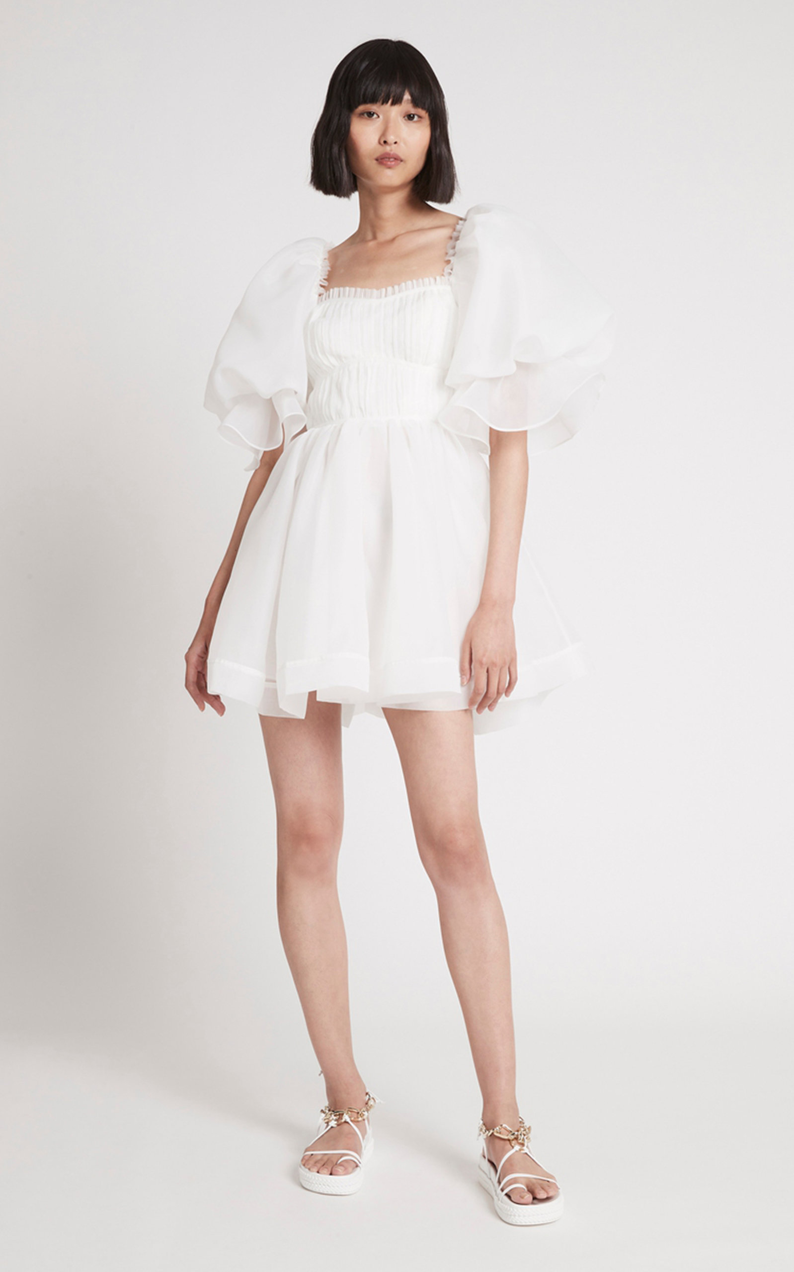 Aje - Astrid Tie Back Mini Dress White AU 8