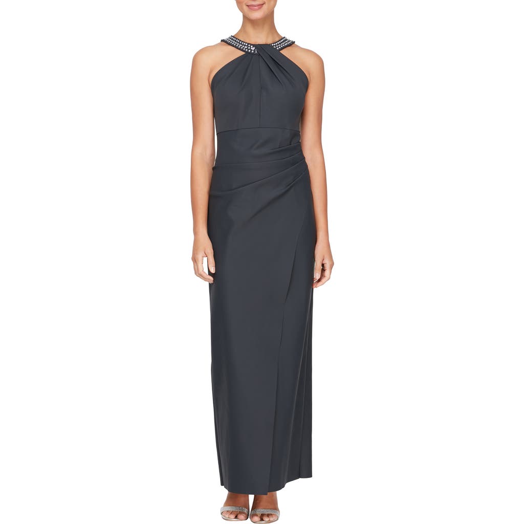 Alex Evenings - Contour Collection Halter Neck Column Evening Gown