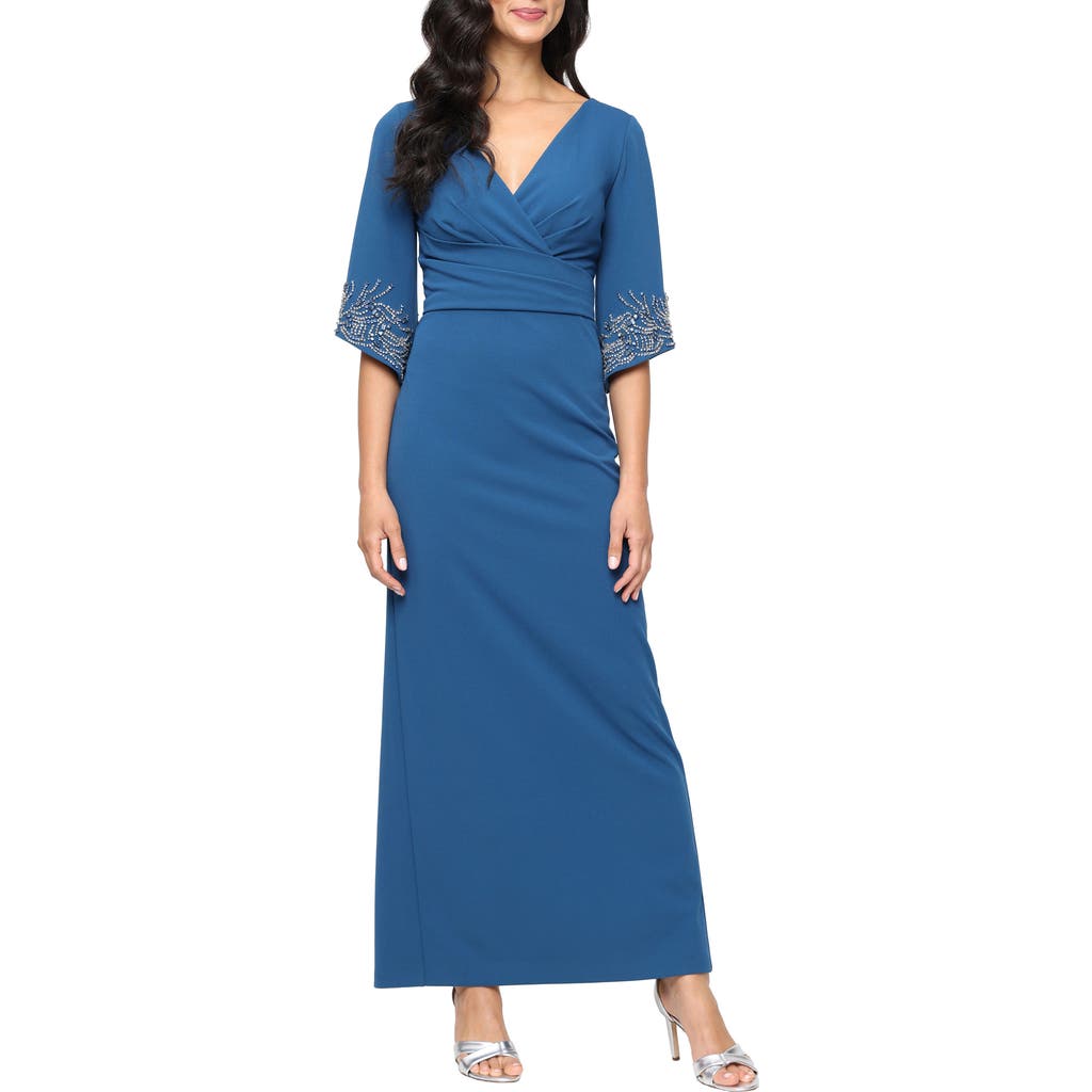 Alex Evenings - Embellished Stretch Crepe Column Gown