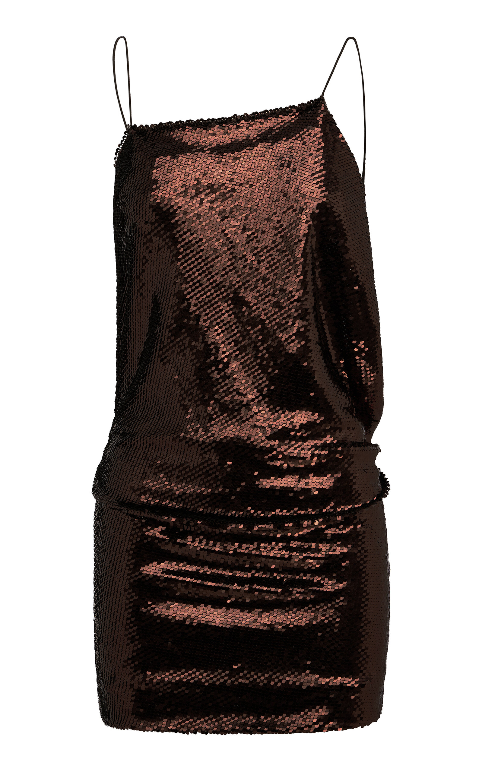Alex Perry - Draped Open Back Mini Dress In Sequin Mesh