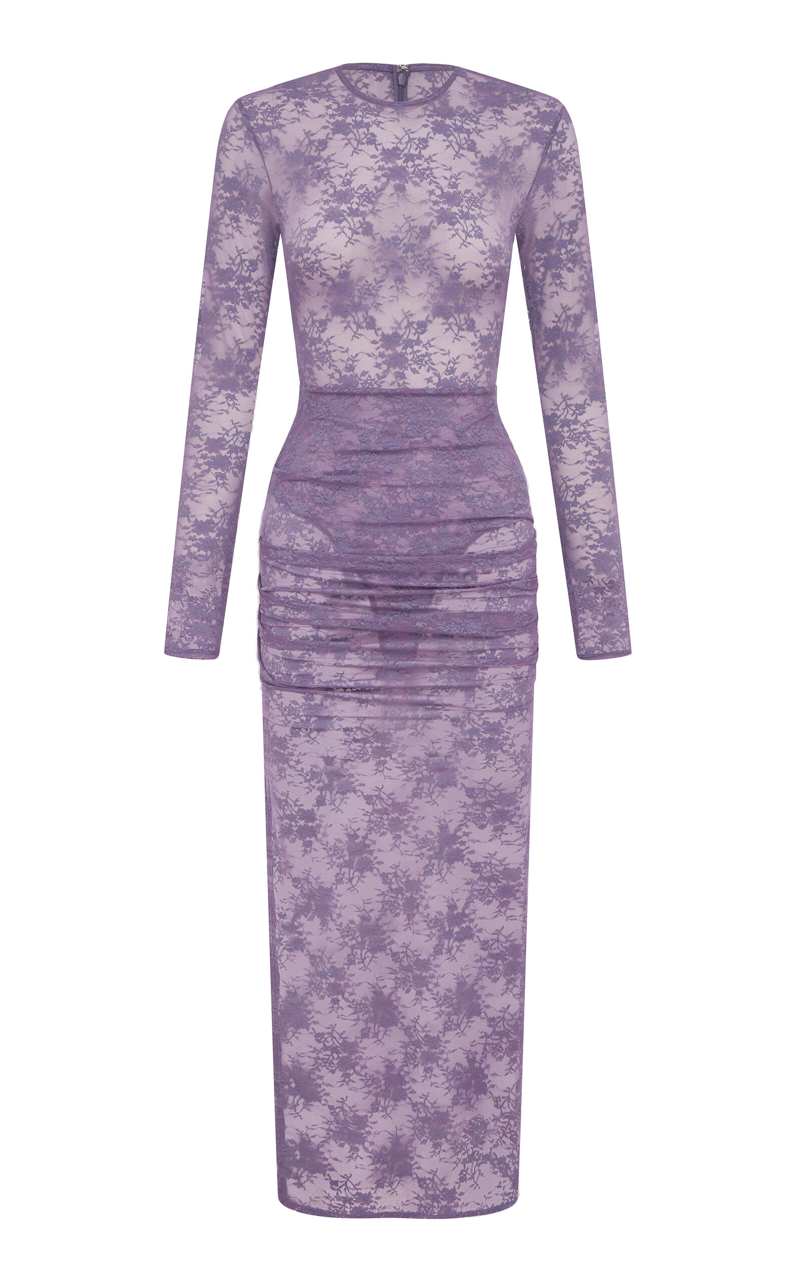Alex Perry - LongSleeve Stretch Lace Midi Dress
