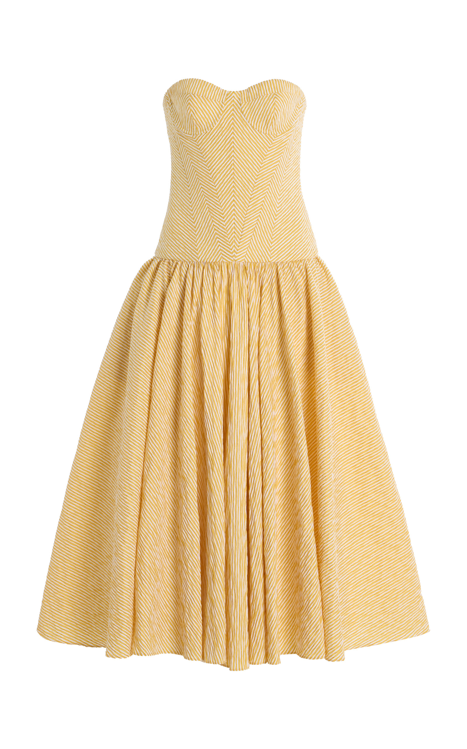 Alexis - Summers Striped Corseted Midi Dress