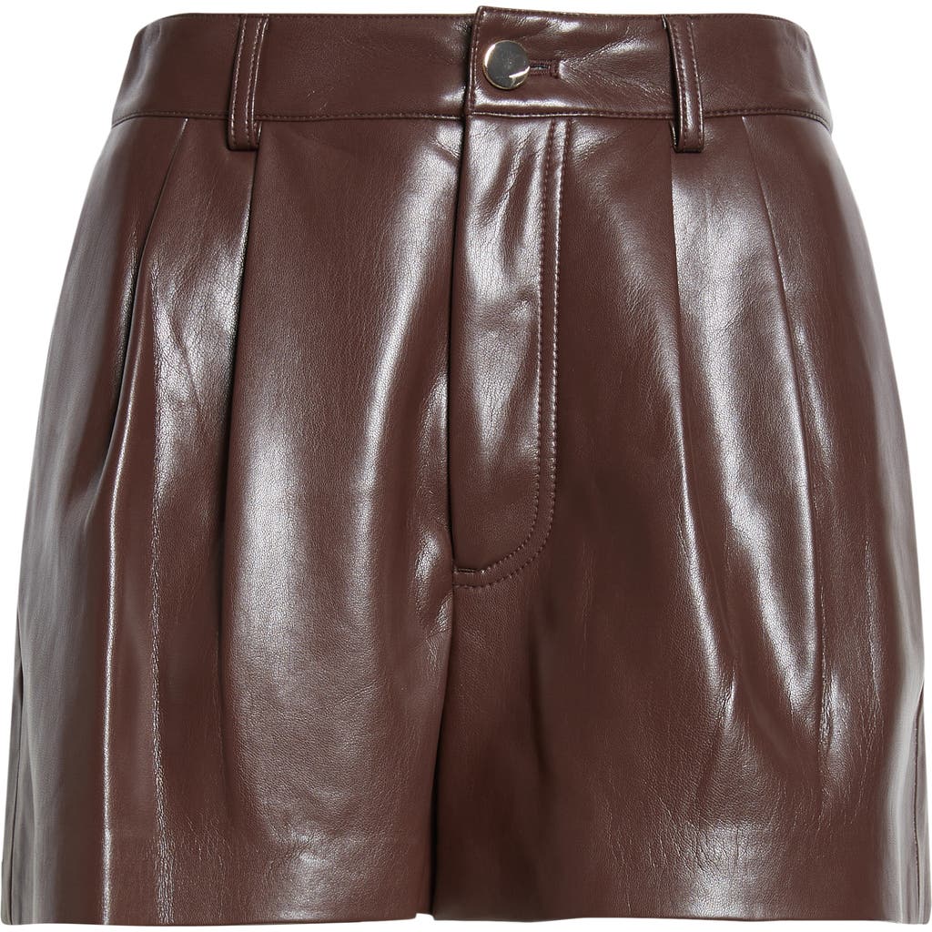 Alice + Olivia - Alice + Olivia Conry High Waist Faux Leather Shorts