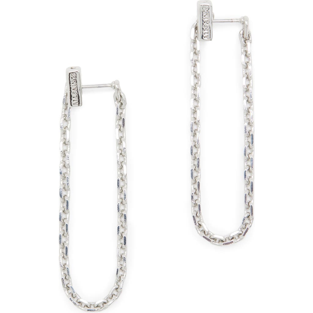 AllSaints - Chain Front Back Drop Earrings