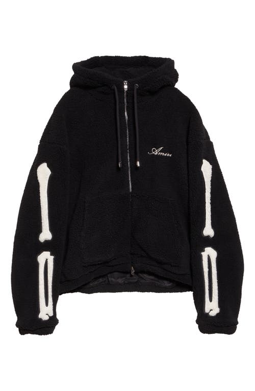 AMIRI - Bones Patch High Pile Fleece Full Zip Hoodie