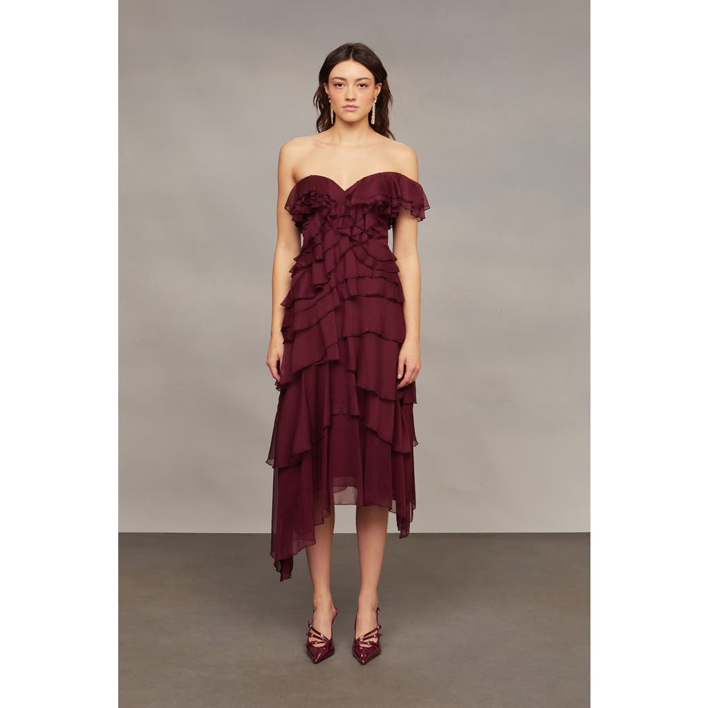 AMUR - Emaline Chiffon Cascade Dress