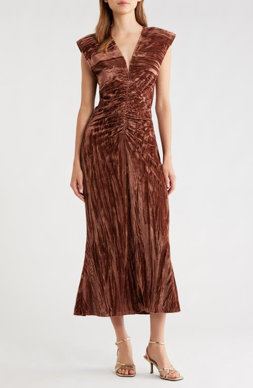 ASTR the Label - Daisha Ruched Velour Midi Dress