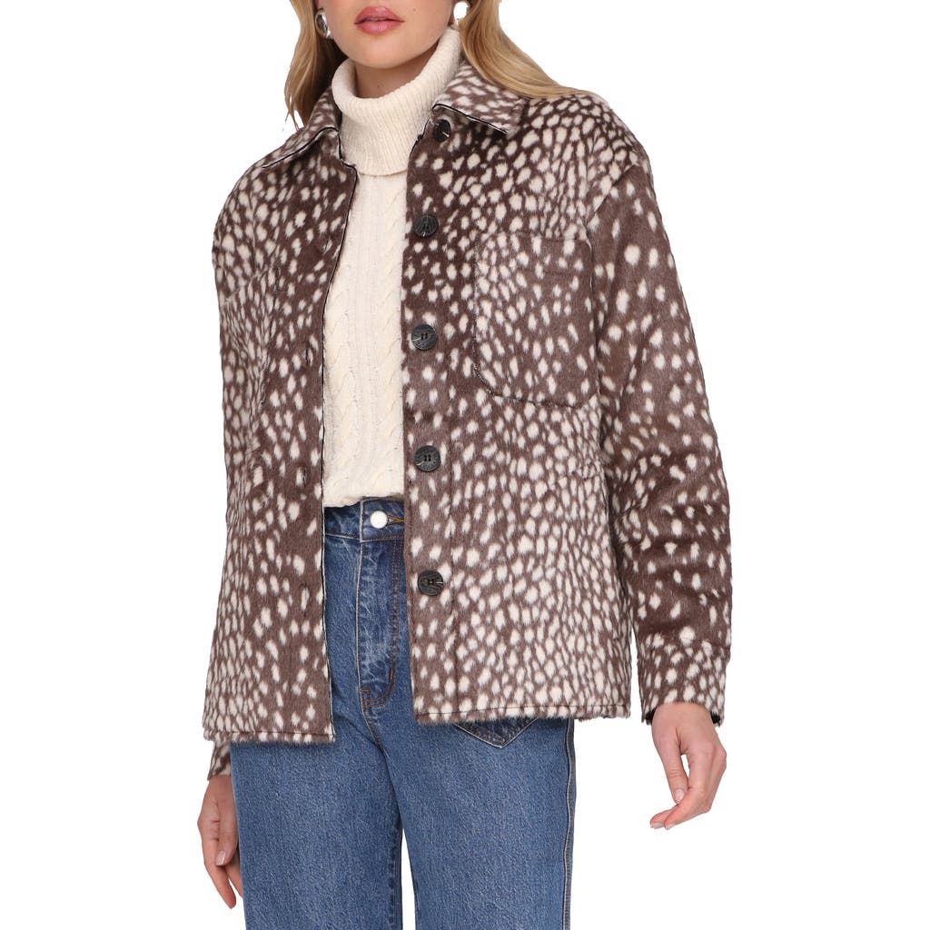 Avec Les Filles - Cheetah Print Faux Fur Shirt Jacket