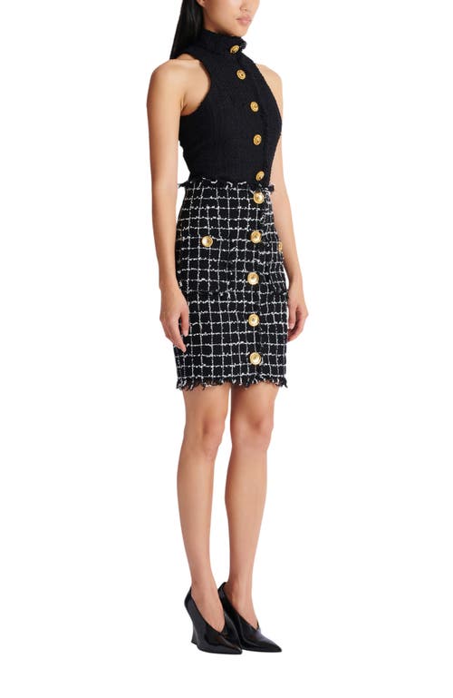 Balmain - Tweed pencil skirt with buttons