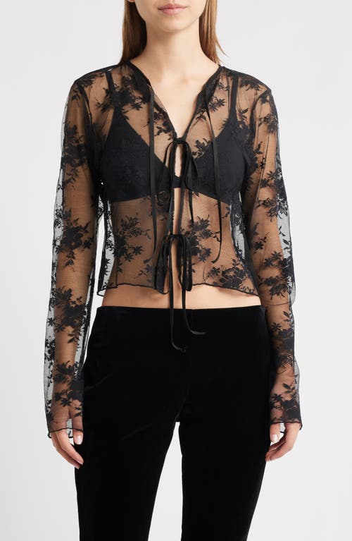 Bella Venice - Camille Velvet Trim Sheer Crop Top