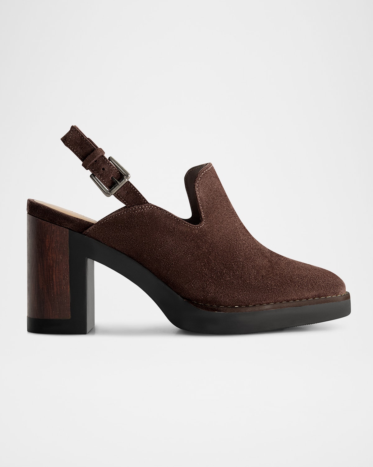 Bernardo - Suede Heeled Loafer Slingback Clogs