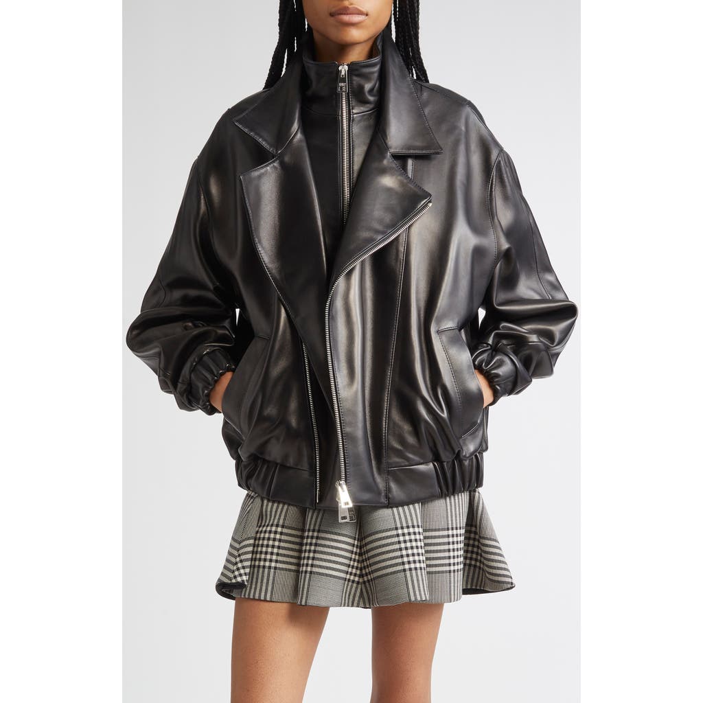 Brandon Maxwell - Emmet Double Zip Leather Moto Jacket