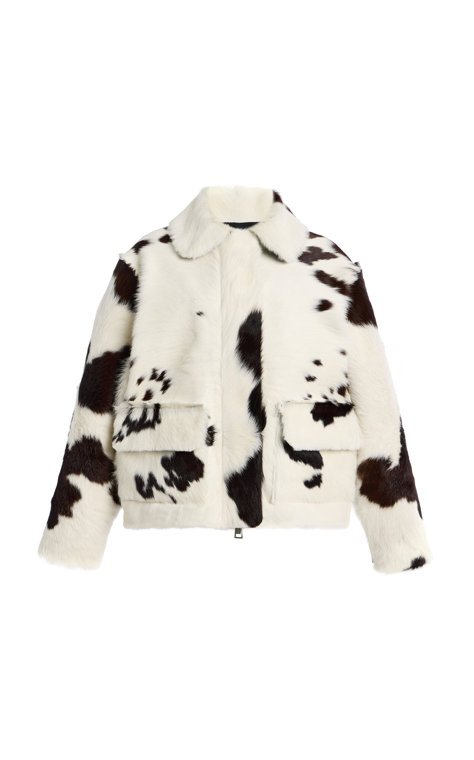 Brandon Maxwell - The Thayer Cow Print Leather Jacket Animal XS
