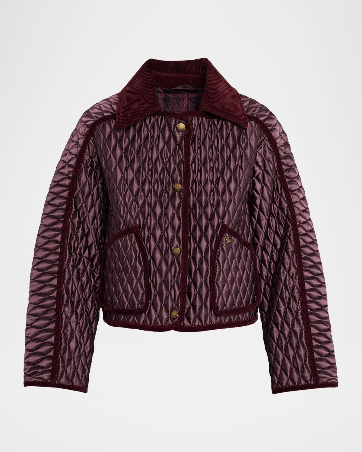 Burberry - Floriston Corduroy-Trim Quilted Barn Jacket