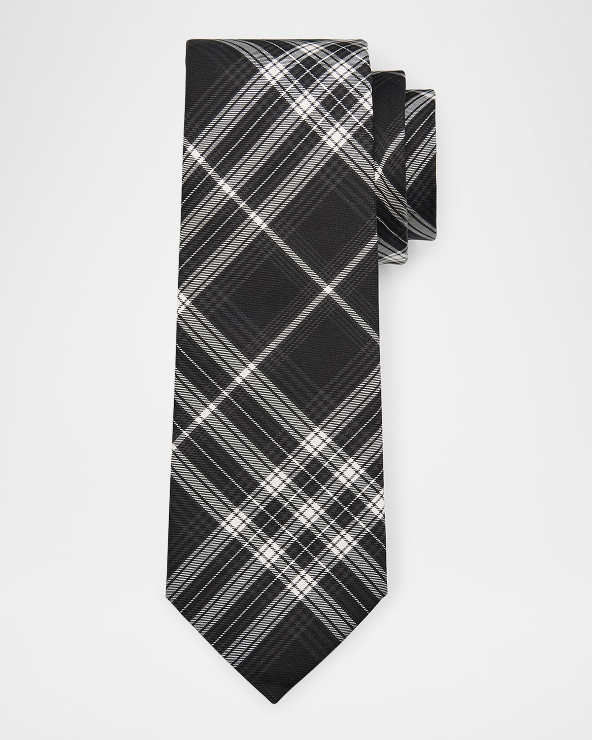 Burberry - Men's Check Mulberry Silk Tie