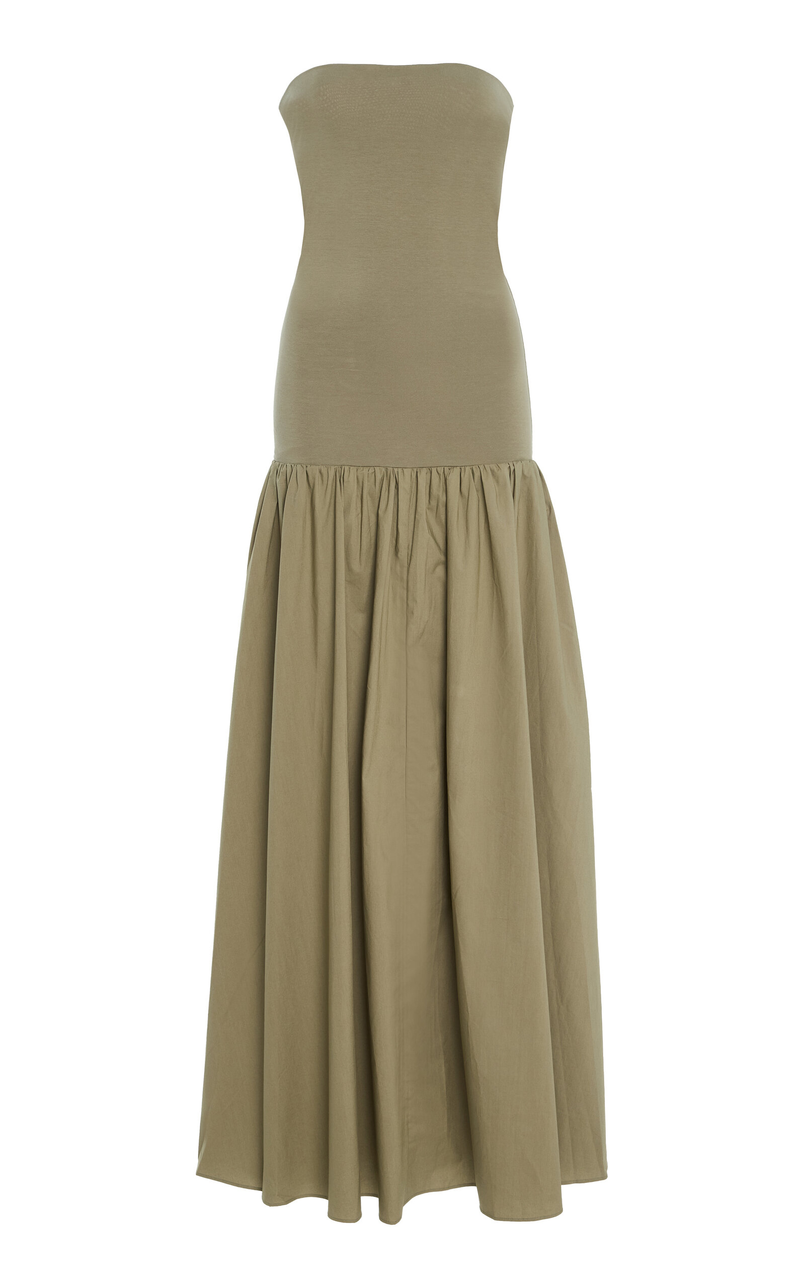 By Malene Birger - Marc Strapless Cotton Midi Dress Green S