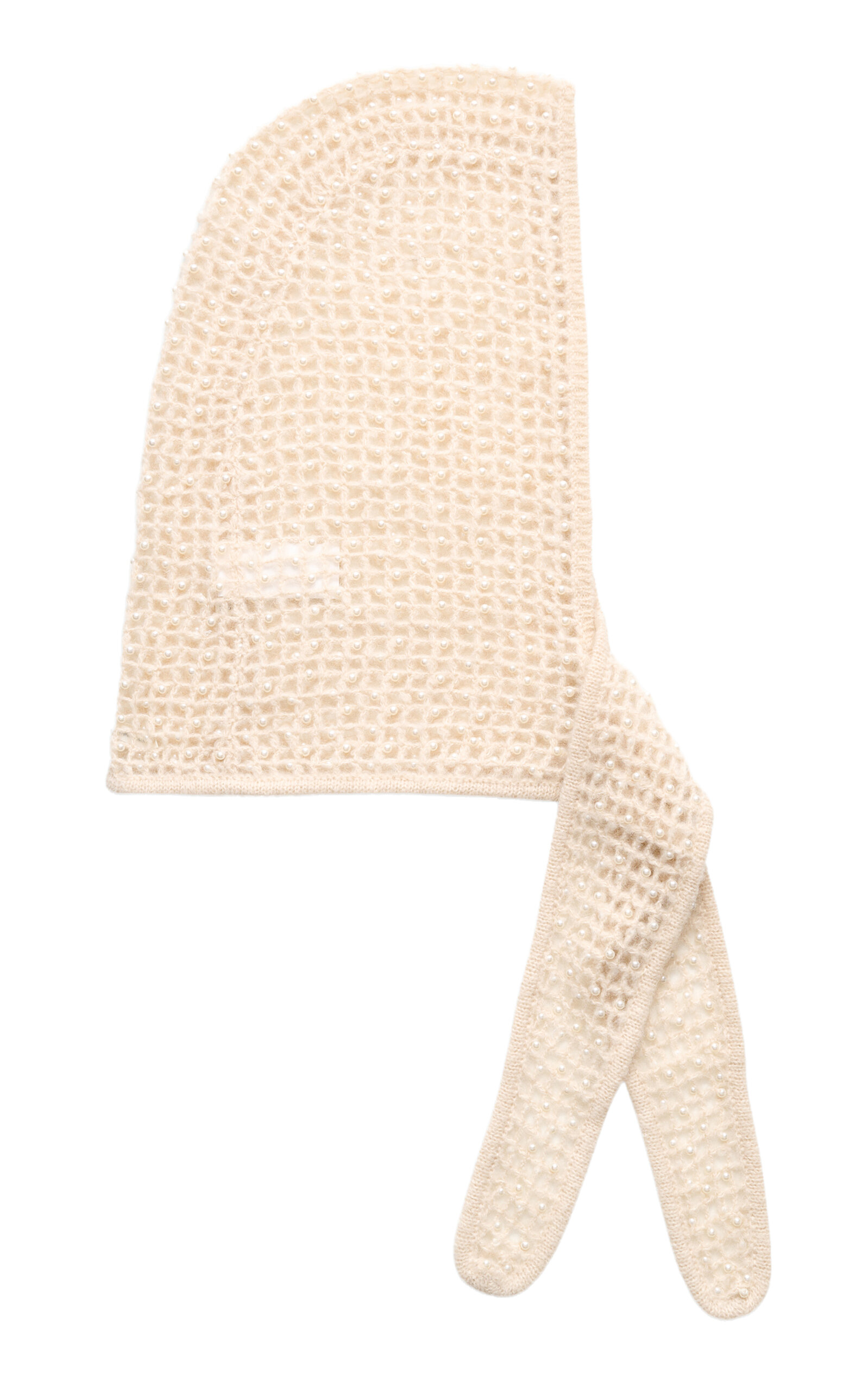 By Malene Birger - Tianne PearlDetailed Knit Wool Hood White OS