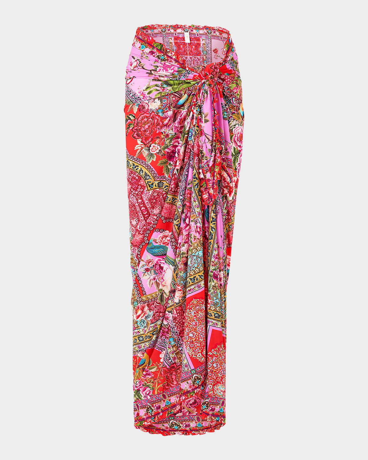 Camilla - Heirloom Empire Multi Wear Long Sarong Coverup with Frill Edges