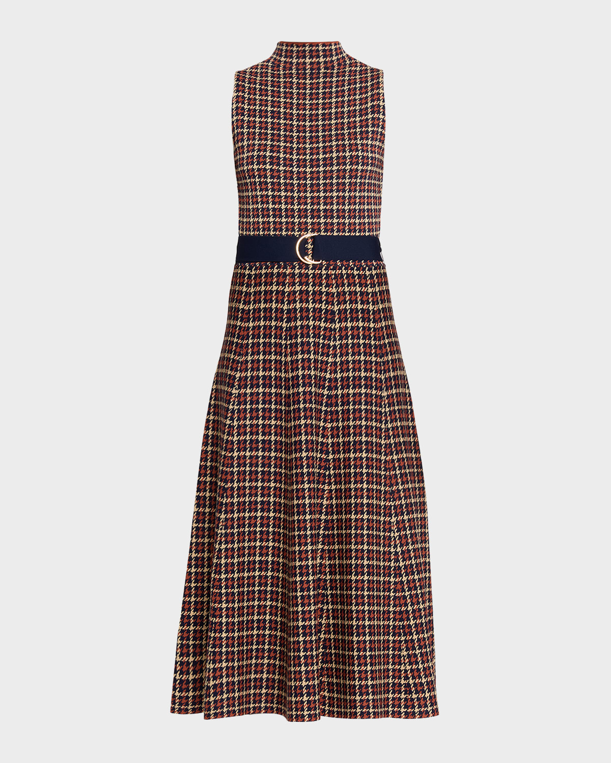 Cara Cara - Brice Belted Plaid Knit Midi Dress