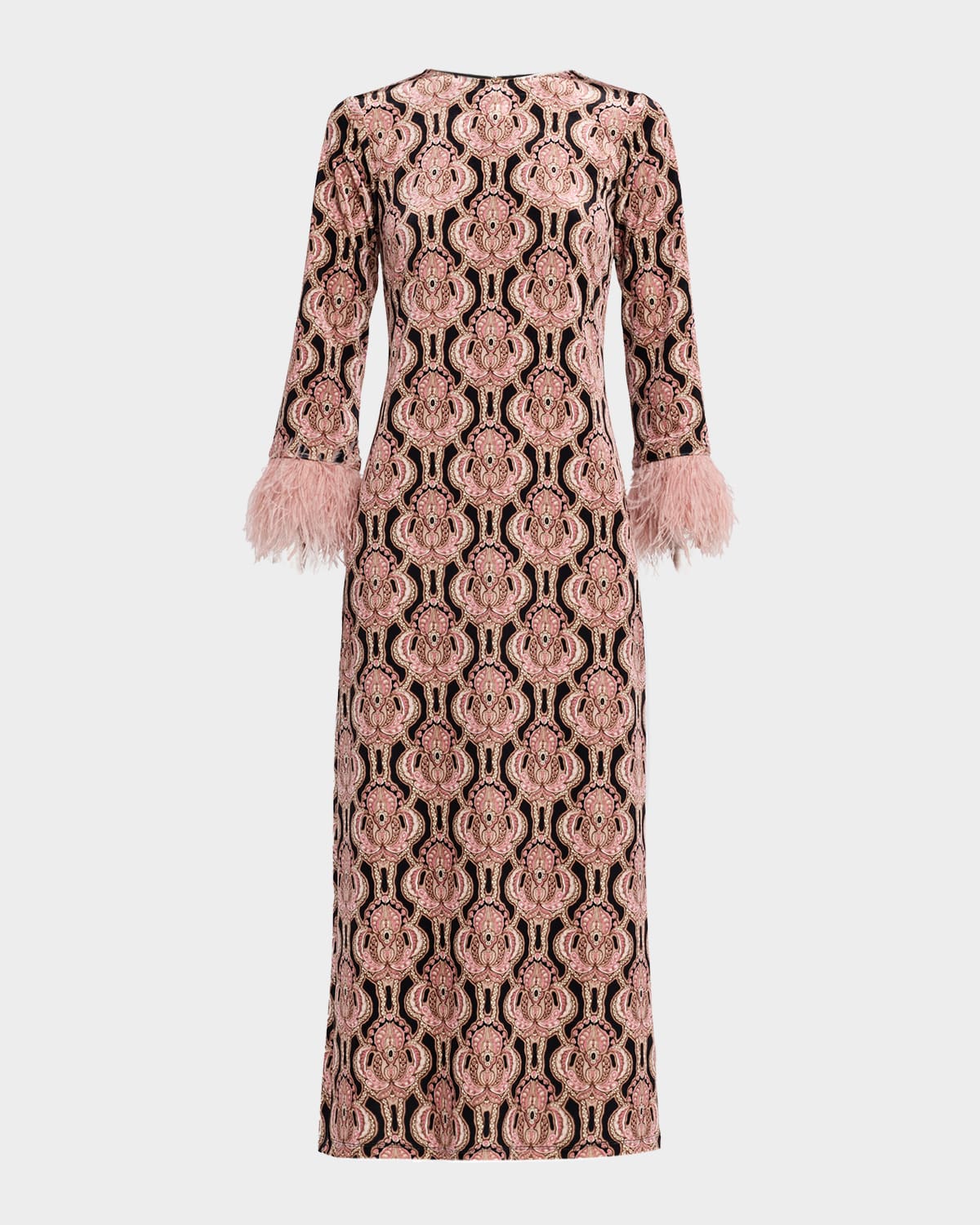 Cara Cara - Danya Printed Dress with Feather Cuffs