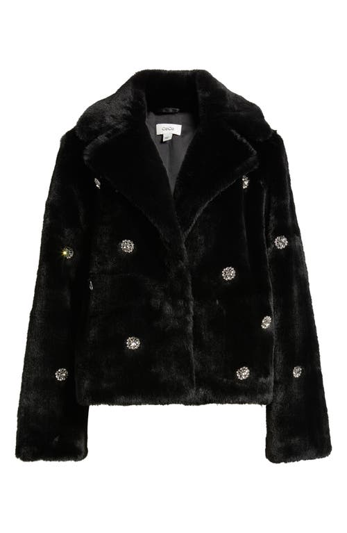 CeCe - Embellished Faux Fur Coat