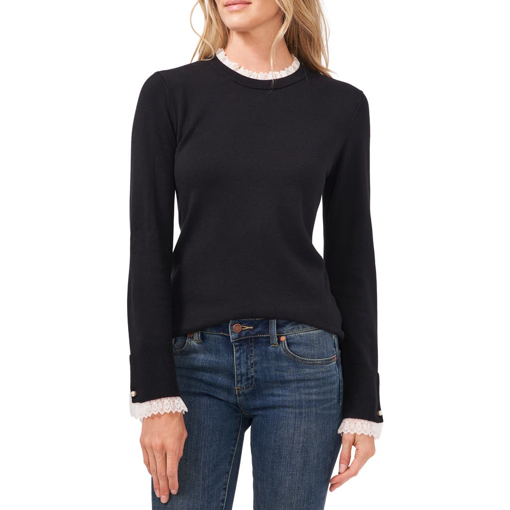 CeCe - Lace Trim Sweater