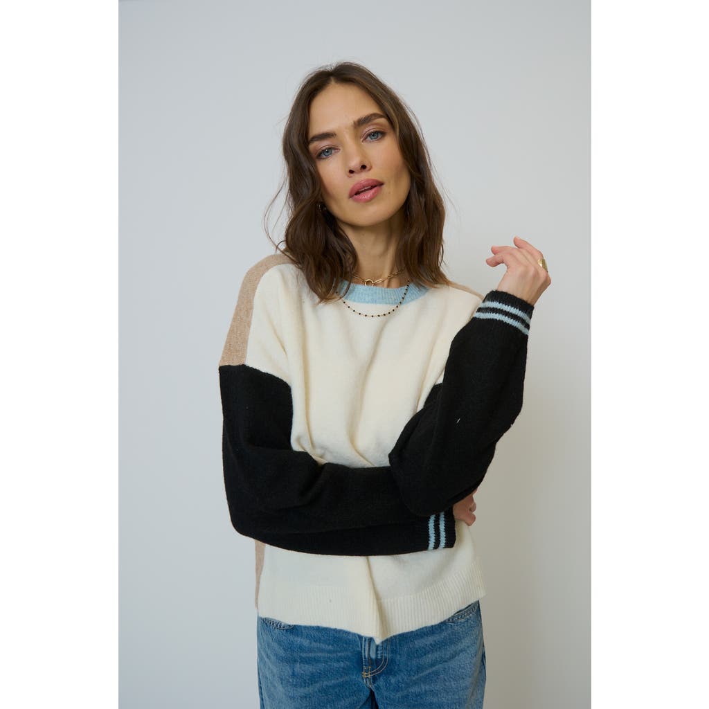 Central Park West - Women's Ash Color Blocked Crewneck