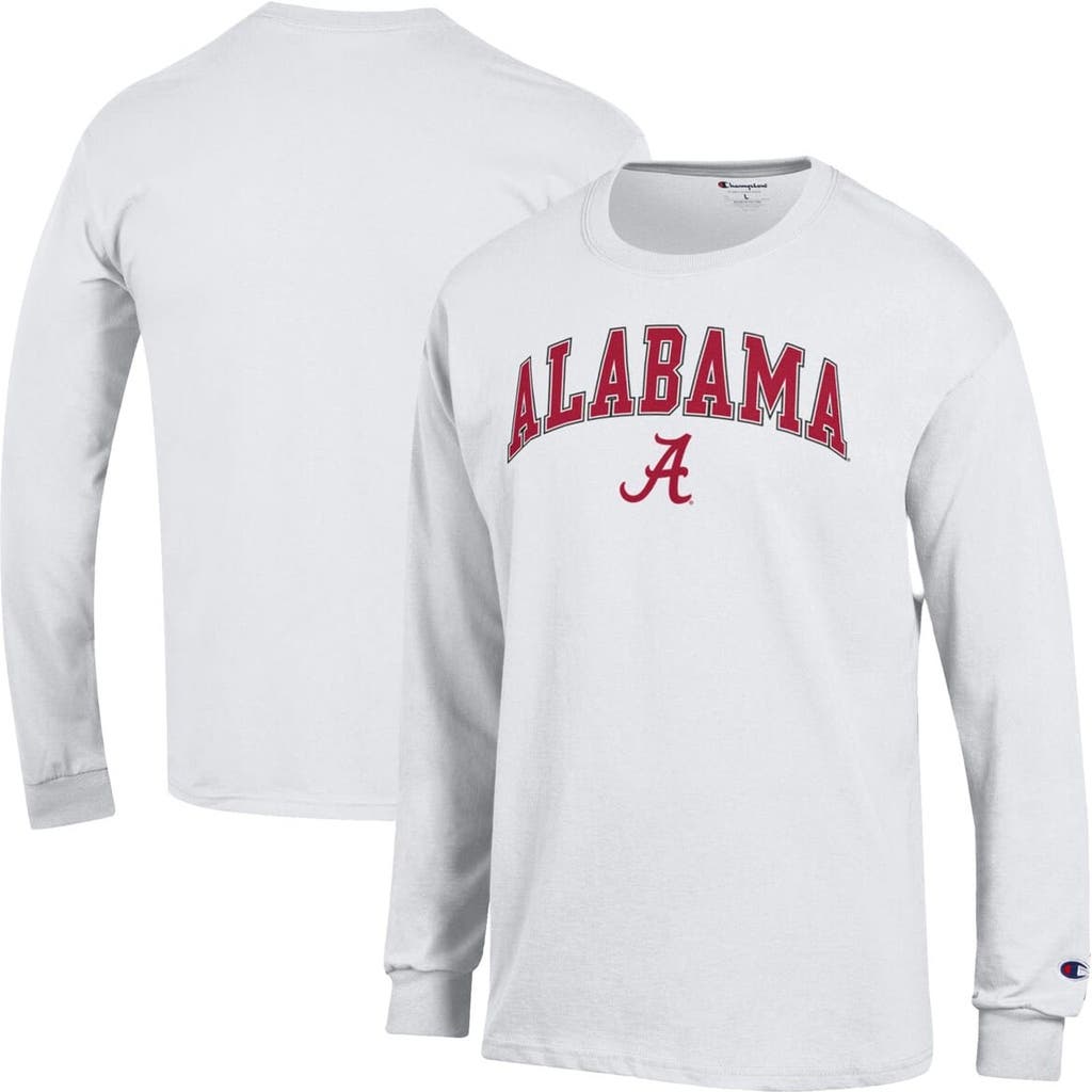 Champion - Men's White Alabama Crimson Tide Arch Over Logo Long Sleeve ...