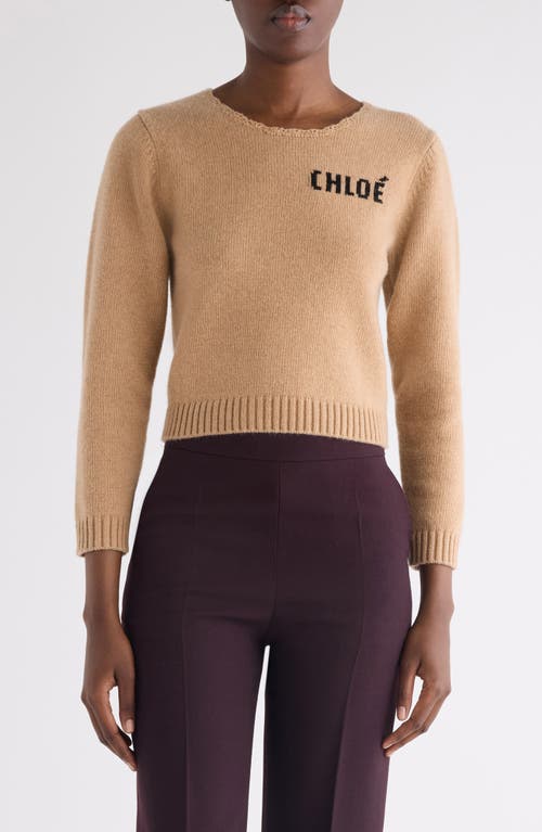 Chloé - Scalloped Logo Crop Wool & Cashmere Sweater