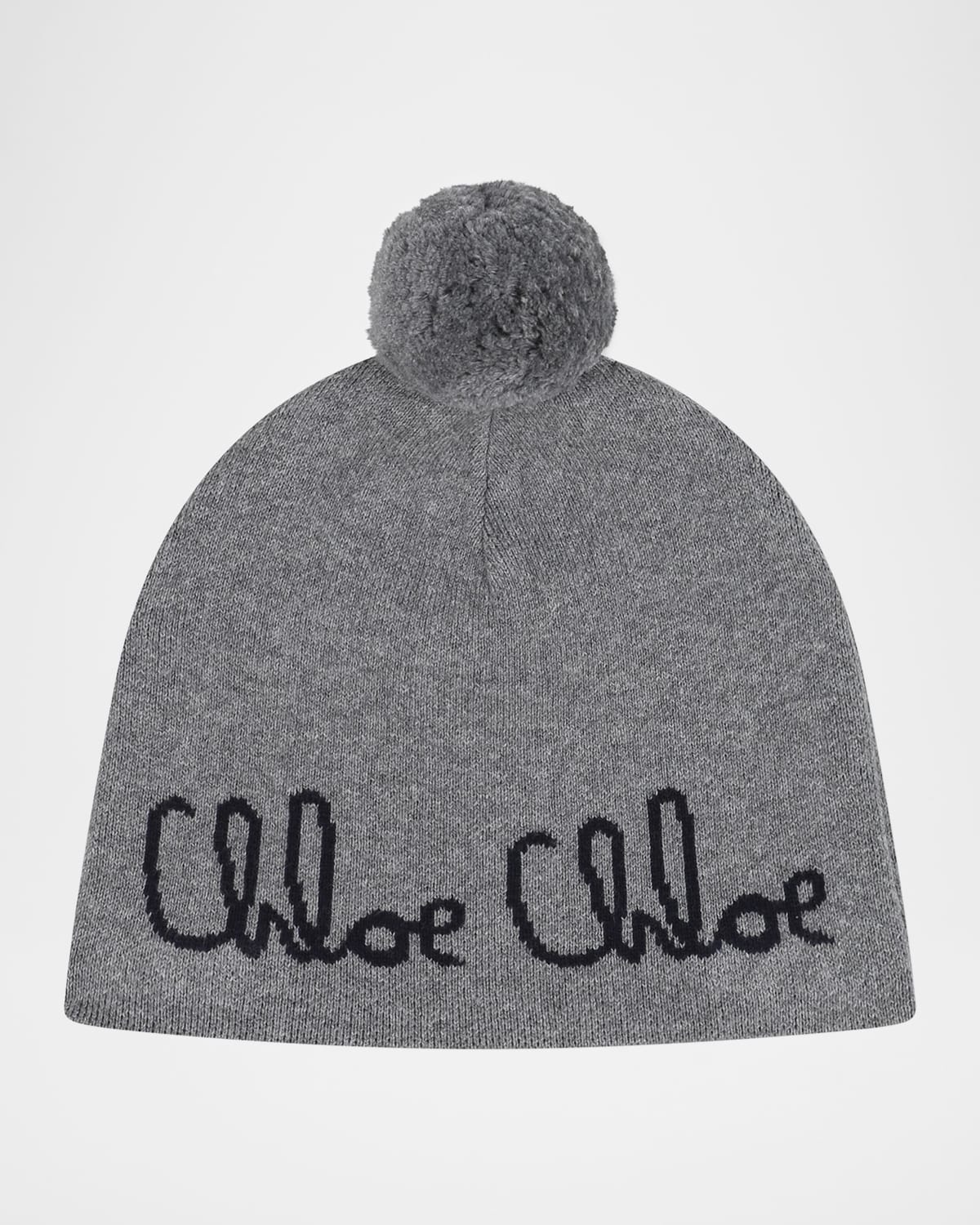 Chloe - Kid's Cursive Logo Knit Beanie