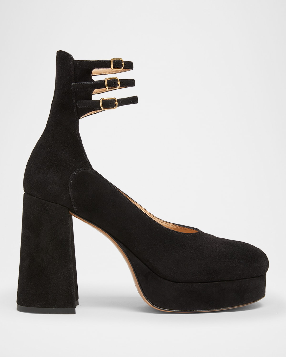 Chloe - Loti Suede Platform Block-Heel Pumps