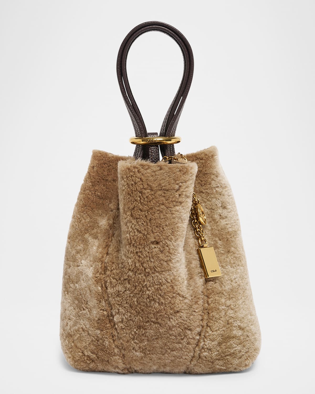 Chloe - Spin Mini Shearling Top-Handle Bag